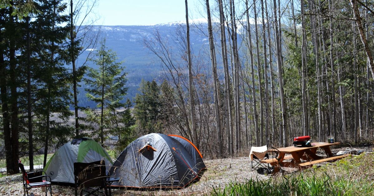 Camping at Columbia Wetlands Outpost, Golden, BC