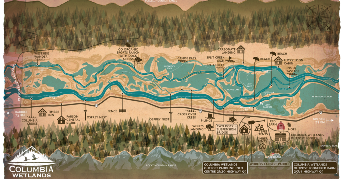Maps of Columbia Wetlands Outpost, Golden, BC